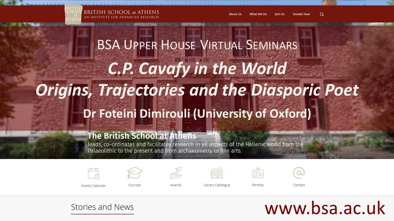 Foteini Dimirouli, “C.P. Cavafy in the World: Origins, Trajectories and ...